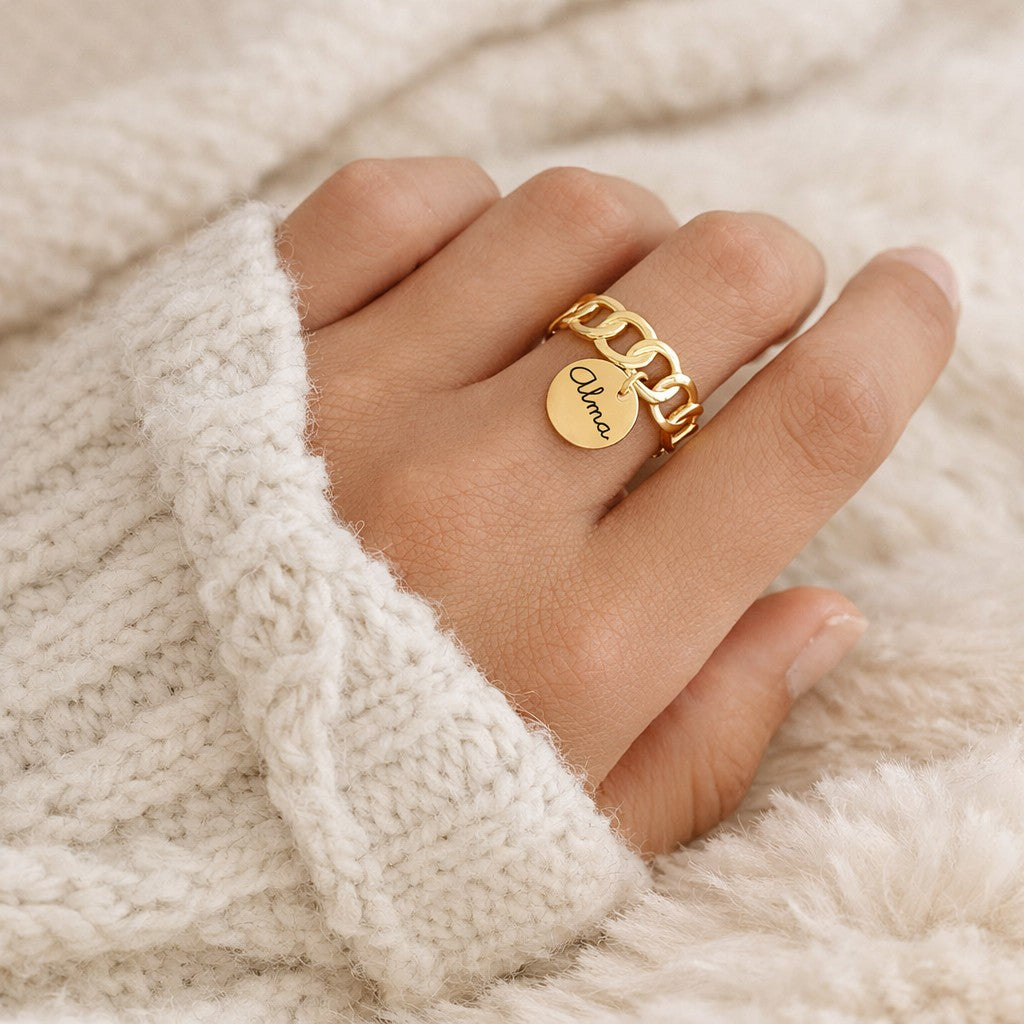 Bague en acier à graver personnalisée — Bliche